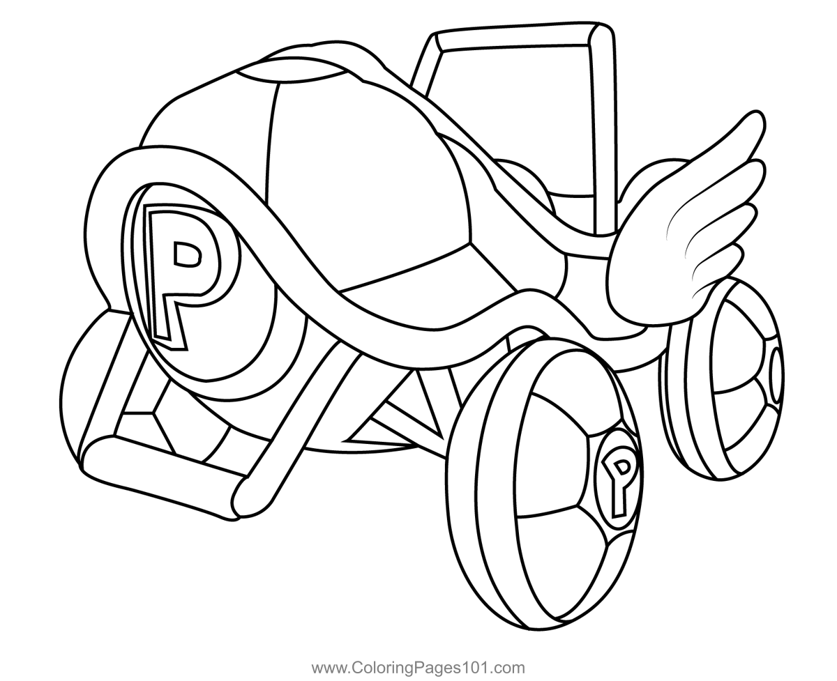 Para Wing Mario Kart Coloring Page for Kids - Free Mario Kart Printable ...