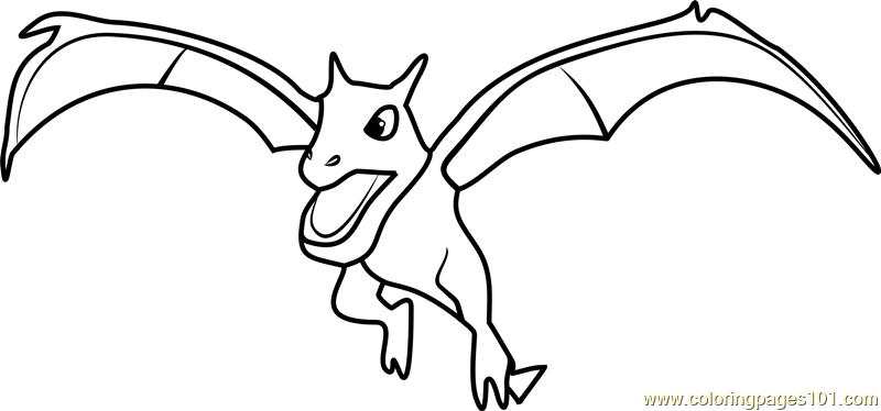 Aerodactyl Pokemon GO Coloring Page for Kids - Free Pokemon GO ...