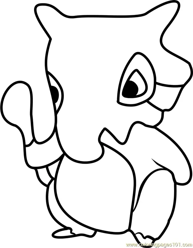 Cubone Pokemon GO Coloring Page for Kids - Free Pokemon GO Printable ...