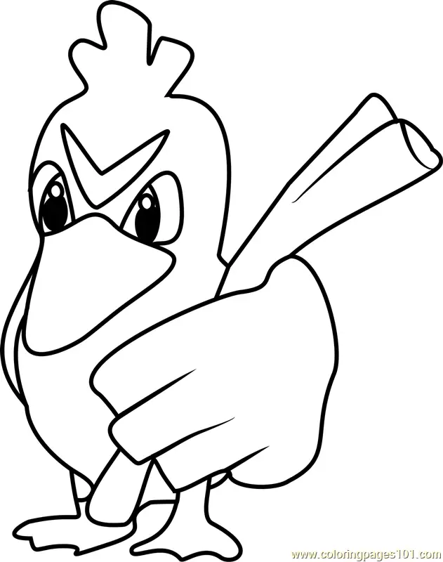 Farfetch'd Pokemon GO Coloring Page for Kids - Free Pokemon GO ...