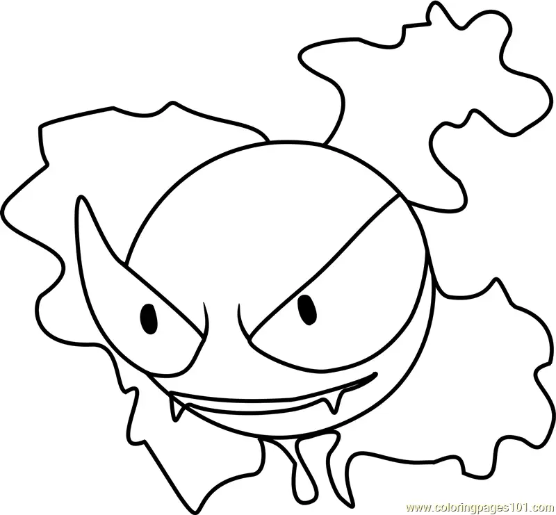 Gastly Pokemon GO Coloring Page for Kids - Free Pokemon GO Printable ...