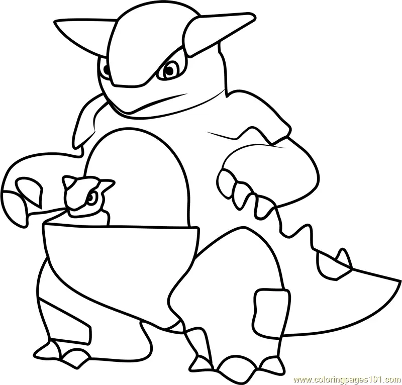 Kangaskhan Pokemon GO Coloring Page for Kids - Free Pokemon GO ...