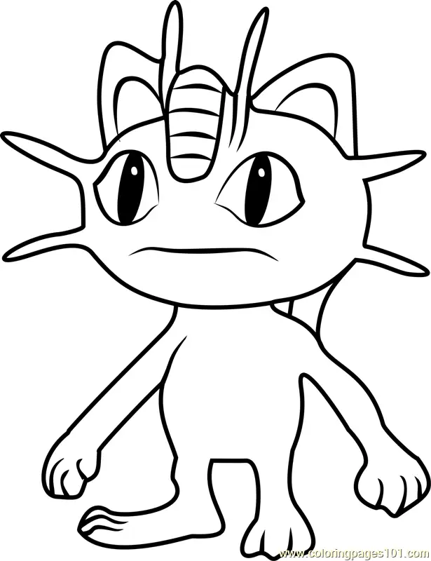 Meowth Pokemon GO Coloring Page for Kids - Free Pokemon GO Printable ...