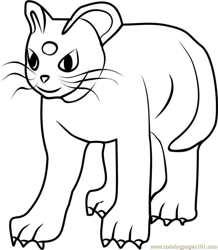 Pokemon Persian Coloring Pages Sketch Coloring Page