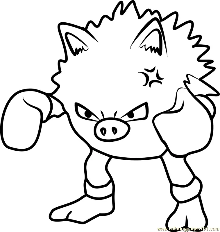 Primeape Pokemon GO Coloring Page for Kids - Free Pokemon GO Printable ...