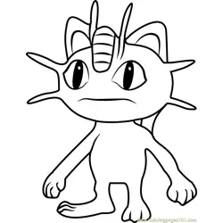 Meowth Pokemon GO Coloring Page for Kids - Free Pokemon GO Printable ...