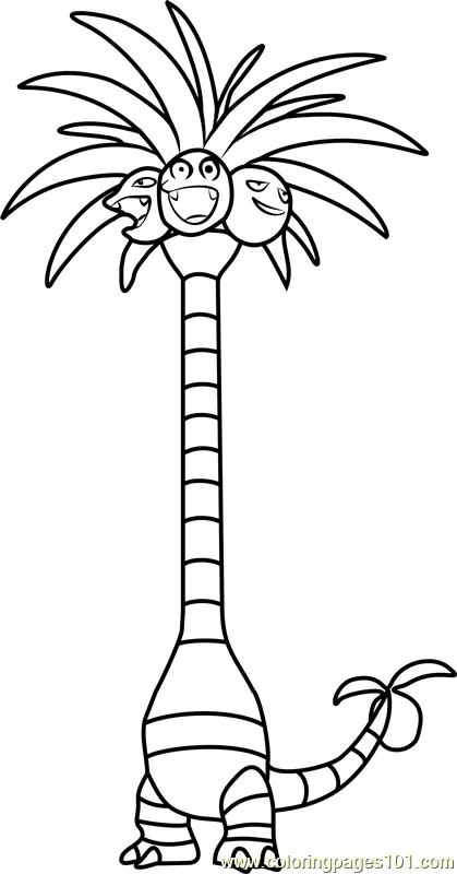 Alola Exeggutor Pokemon Sun and Moon Coloring Page for Kids - Free ...