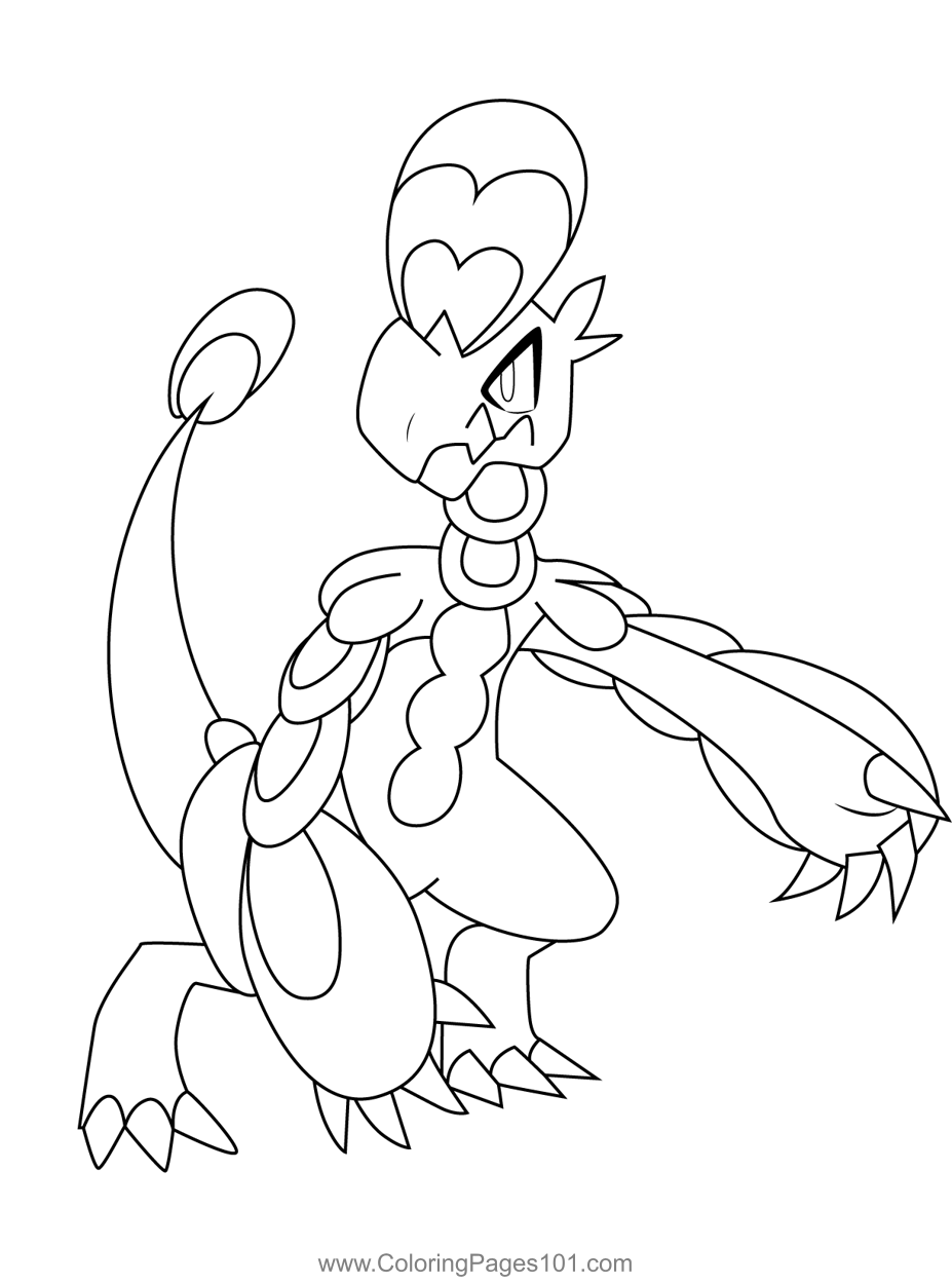 Hakamo-o Pokemon Coloring Page for Kids - Free Pokemon Printable ...