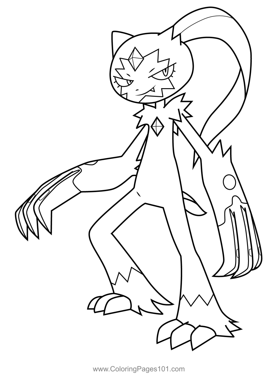 Sneasel Coloring Pages Pokemon Generation Printable Kleurplaat Ii ...
