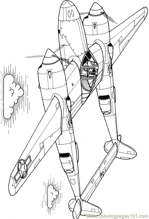 P 38 Lightning Drawings Sketch Coloring Page