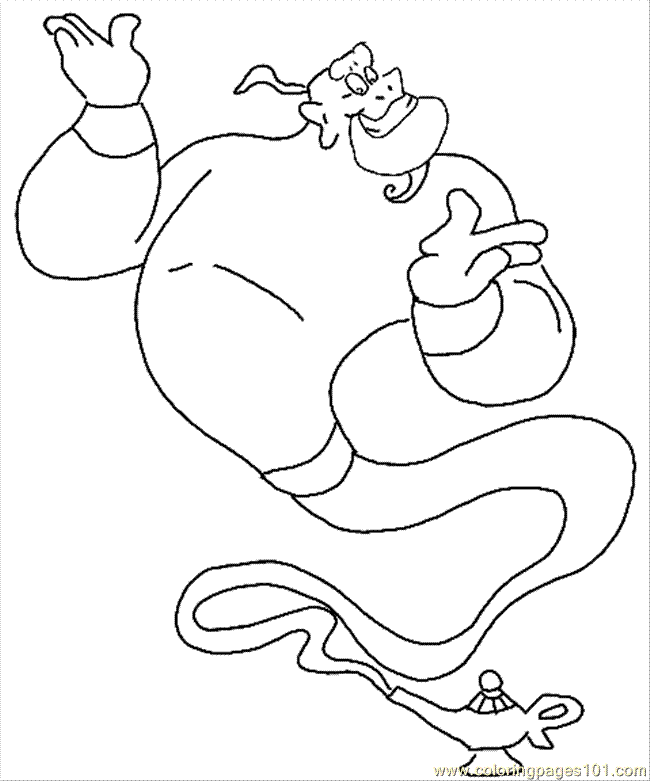 Genie Coloring Pages Aladdin Disney Wallpapers Coloriage Dessin ...