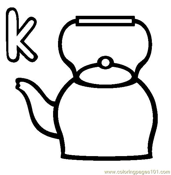 Coloring Pages Kettle (Education > Alphabets) - free printable coloring ...