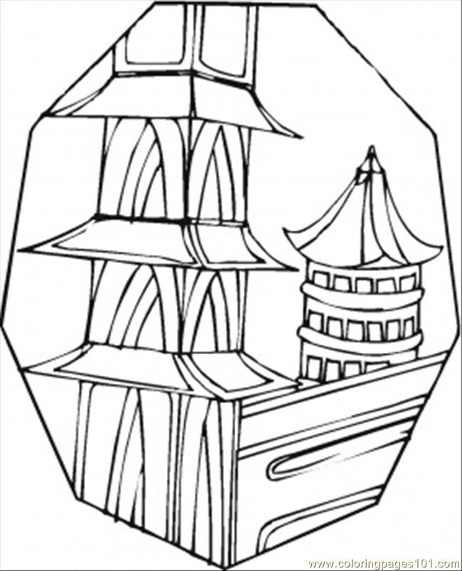 Japanese Pagoda Coloring Pages
