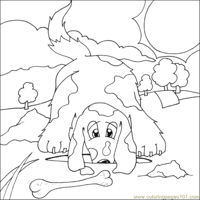 Digging Dogs Dog Hole Dig Garden Colouring Pages Like Some Original ...