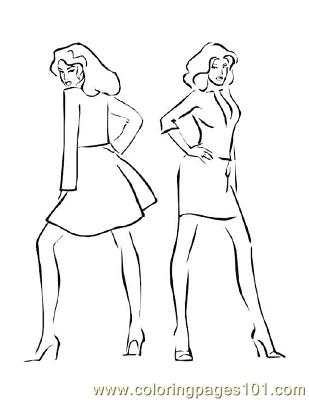 Fashion Model Outline Coloring Pages