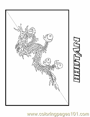 Coloring Pages Bhutan (Education > Flags) - free printable coloring ...