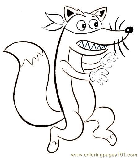 Swiper Fox Coloring Pages Dora Printables Explorer Template Sketch ...