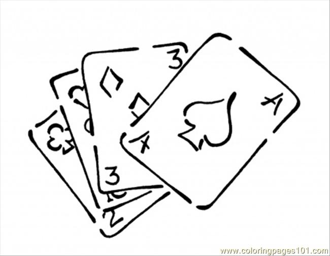 Card game coloring pages