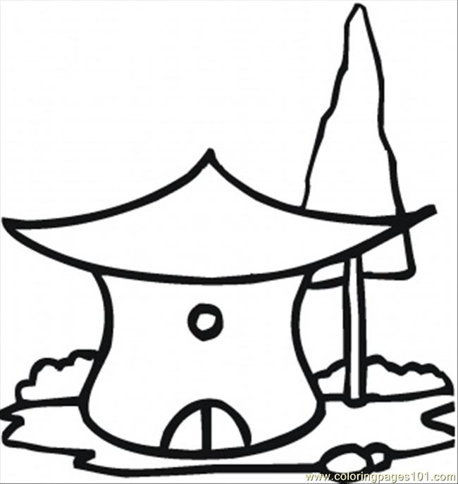 Straw Hut Coloring Pages