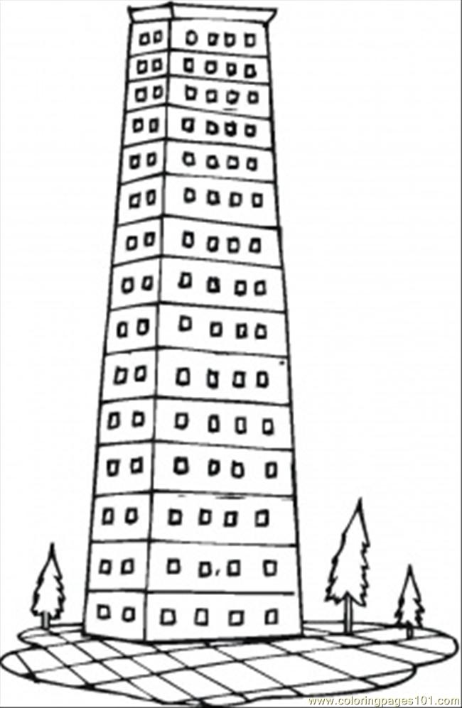 Tall Building Pages Coloring Pages