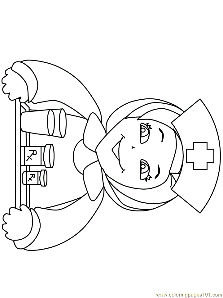 Coloring Nurse Colouring Pages Clipart Nurses Outline Kids School Clip ...