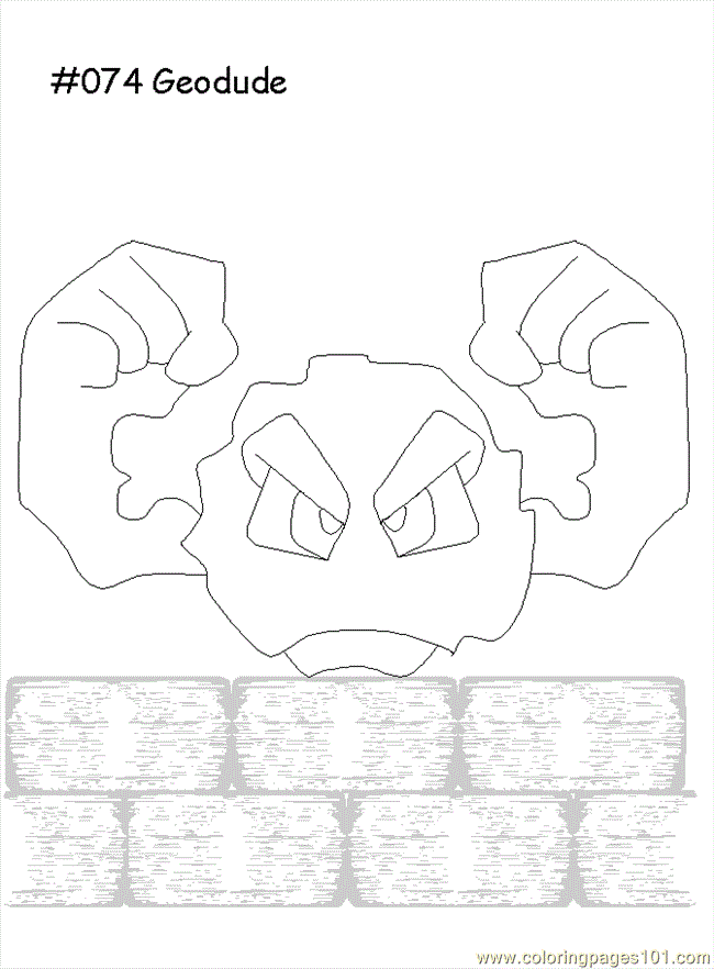 Geodude Coloring Page Coloring Pages