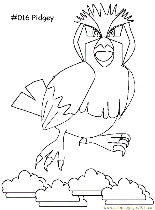 Coloring Pages Pidgey Pokemon Butterfree Printable Word Template Kids ...