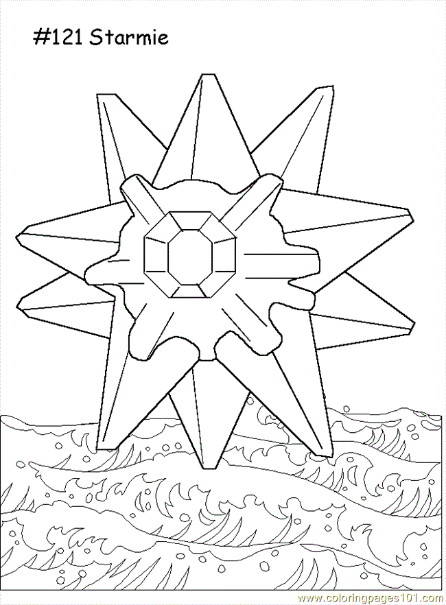 Pokemon Starmie Coloring Pages Kleurplaat Mime Mr Color Printable Para ...