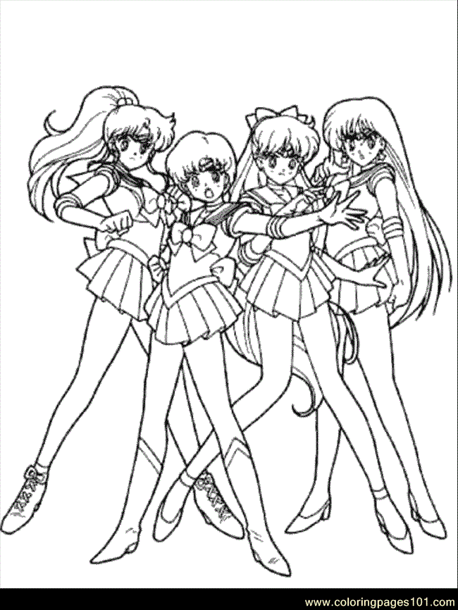 Sailor Coloring Scouts Pages Anime Dltk Group Posters Kids Sketch ...