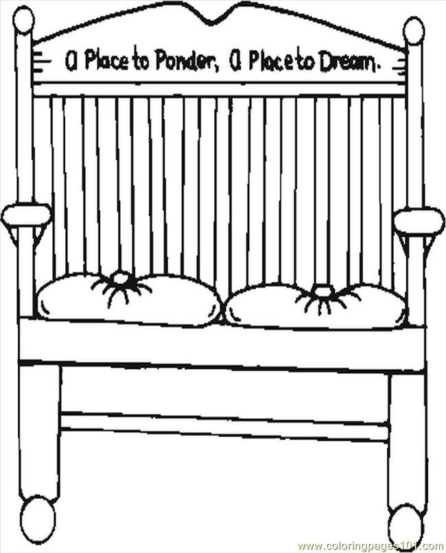 Park bench coloring pages