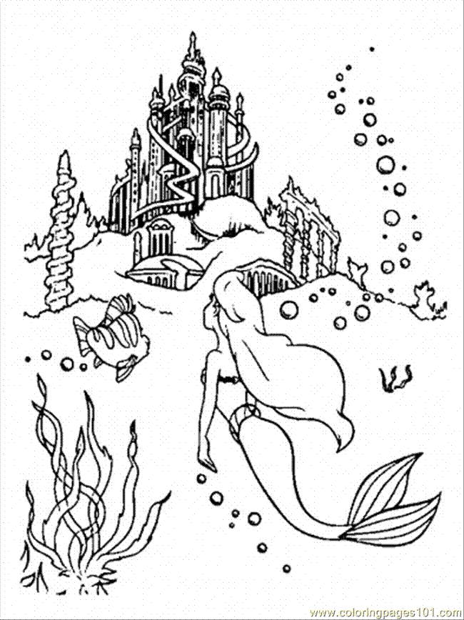Coloring Pages Ariel Is Going To The Castle (Cartoons > The Little ...