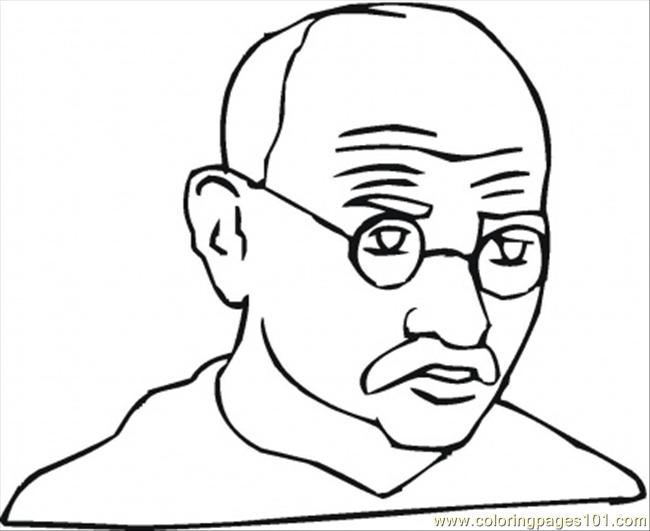 Coloring Pages Mahatma Gandhi Coloring Page (Countries > USA) - free ...