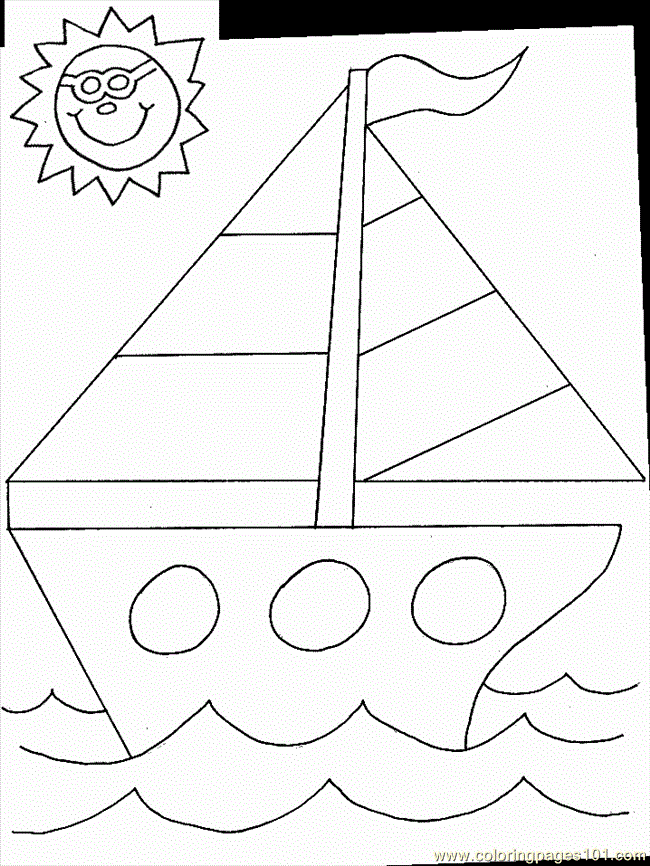 Water transportation coloring pages for kids
